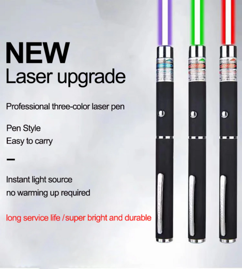 3 Packs 900Mile Laser Pointer Pen Green Blue Red Light Visible Beam ...